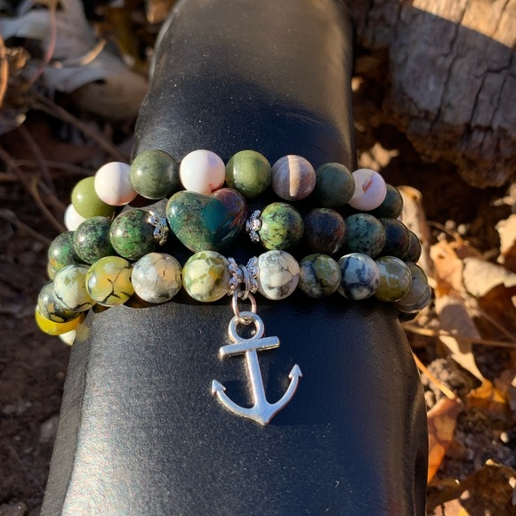 Jewelry | Set Of 3 Southern Jade Orca Combo African Turquoise Seaweed ...